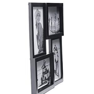 Malden 4-Opening Matted Collage Frame, Displays Four 4x6 Pictures, Black, 4 Count