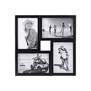 Malden 4-Opening Matted Collage Frame, Displays Four 4x6 Pictures, Black, 4 Count