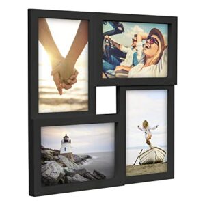 Malden 4-Opening Matted Collage Frame, Displays Four 4x6 Pictures, Black, 4 Count