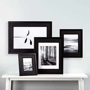 Gallery Solutions 14x18 Black Wood Wall Frame with Double Black Mat for 11x14 Image