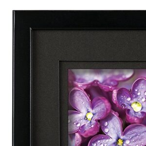 Gallery Solutions 14x18 Black Wood Wall Frame with Double Black Mat for 11x14 Image