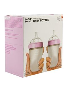 comotomo natural feel 8oz. bottle, 4 pack - pink