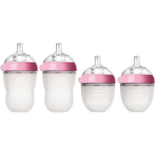 Comotomo 5 oz and 8 oz Baby Bottles, 4 Pack