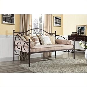 DHP Victoria Daybed, Twin Size Metal Frame, Multi-functional Furniture, Bronze