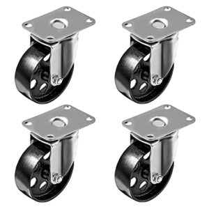 4 pack large steel swivel caster wheel heavy duty 3.5" wheel (3.5" no brake)