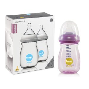 joovy boob pp baby bottle, purpleness, 9 ounce, 2 count