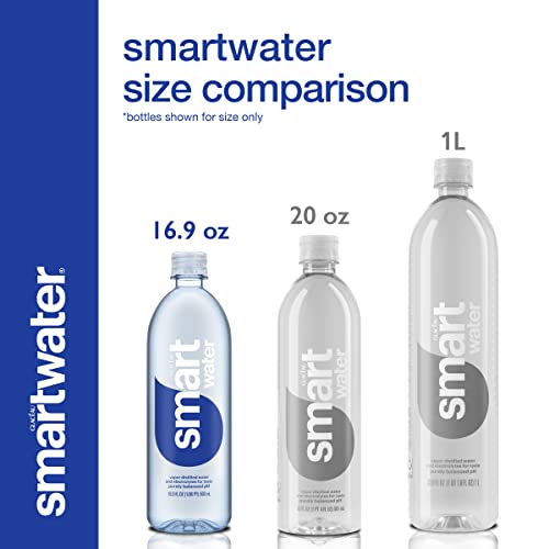 smartwater Vapor Distilled Premium Water, 16.9 Fl Oz (Pack of 6)