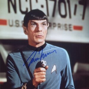 Leonard Nimoy Signed / Autographed Star Trek 8x10 glossy photo portraying Spock. Includes FANEXPO Certificate of Authenticity and Proof. Entertainment Autograph Original.