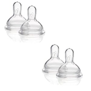 medela medium-flow wide base nipples for 4-12 months (2 packs of 3)