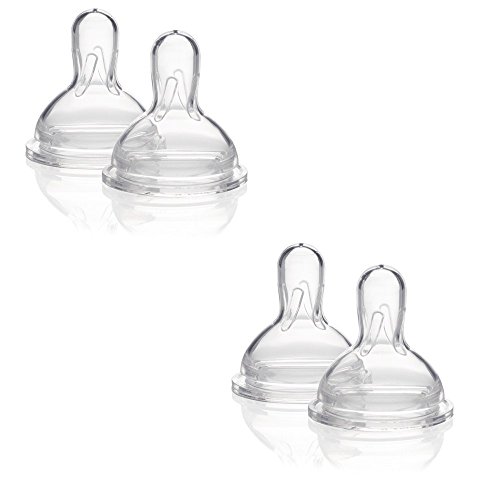 Medela Medium-Flow Wide Base Nipples for 4-12 Months (2 Packs of 3)