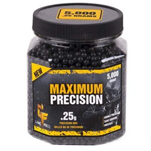 Game Face 25GPB5J Maximum Precision Heavy-Weight .25-Gram Black Airsoft BBs, Multi (5000-Count)