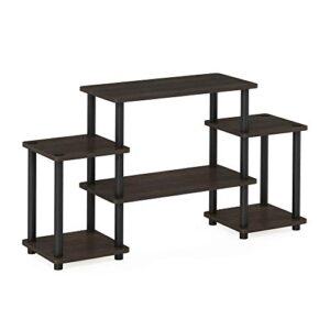 furinno turn-n-tube no tools entertainment tv stands, dark brown/black