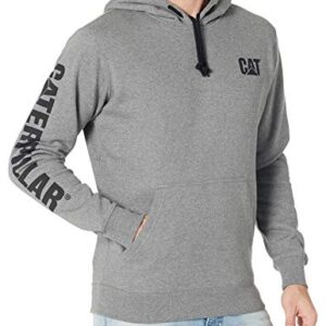 Caterpillar Men's Trademark Banner Hooded Sweatshirt (Regular and Big & Tall Sizes), Dark Heather Grey, Large Tall