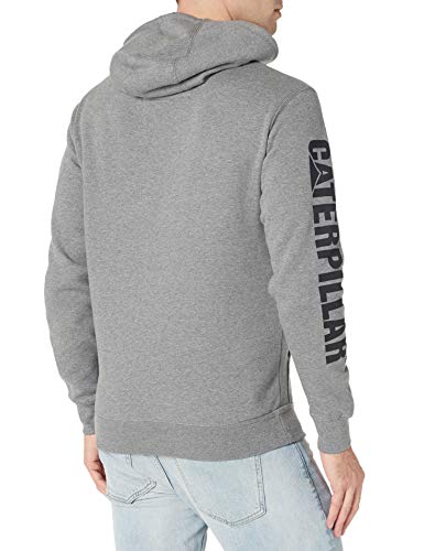 Caterpillar Men's Trademark Banner Hooded Sweatshirt (Regular and Big & Tall Sizes), Dark Heather Grey, Large Tall