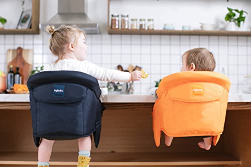 Inglesina - Fast Table Chair with Fast Tray: Hook On Portable High Chair for Babies and Toddlers, Damage Free Travel Booster Seat for Restaurant Use - Includes Snap On Tray, Orange