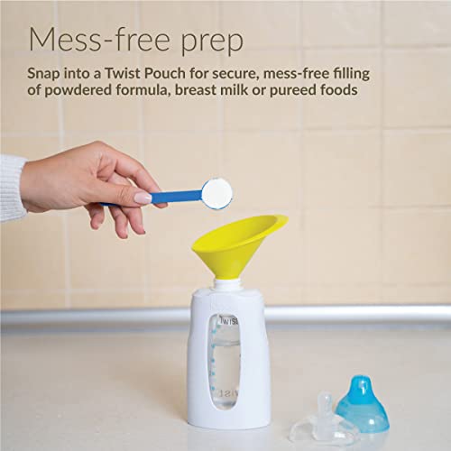 Kiinde Twist Pouch and Foodii System 2-Piece Funnel Set for Breast Milk, Formula, Baby Food, Water, Purees, Solids, Wide Funnel Allows for Mess-Free Pouring and Filling