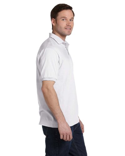 Hanes Men's Short-Sleeve Jersey Polo (Pack of 2), White, Large