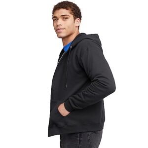 Hanes Men's Full-Zip Eco-Smart Hoodie, Black, Small