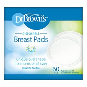 dr. brown's disposable one-use absorbent breast pads for breastfeeding and leaking - 60pk