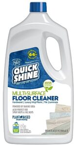 quick shine multi surface floor cleaner 64oz | plant-based, ready to use, dirt dissolving, streak free, no rinse | use on hardwood, laminate, luxury vinyl plank, tile & stone | safer choice