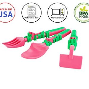 Constructive Eating - Toddler Utensils Made in USA - Garden Silverware for Toddlers - Garden Utensils for Kids - Toddler Utensils 2 Year Old - Toddler Silverware - Constructive Eats