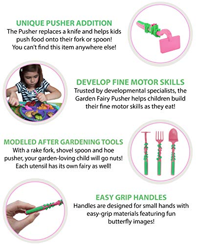 Constructive Eating - Toddler Utensils Made in USA - Garden Silverware for Toddlers - Garden Utensils for Kids - Toddler Utensils 2 Year Old - Toddler Silverware - Constructive Eats