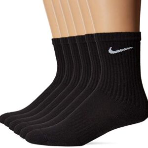 Nike Everyday Cushion Crew Socks, Unisex , Black/White, L (Pack of 6 Pairs )