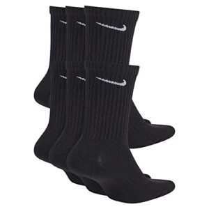 Nike Everyday Cushion Crew Socks, Unisex , Black/White, L (Pack of 6 Pairs )