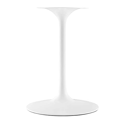 Modway Lippa 28" Mid-Century Modern Bar Table with Round Top and Pedestal Base in White