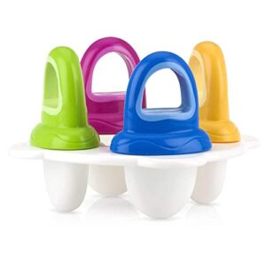 Nuby Garden Fresh Fruitsicle Frozen Pop Tray,Multicolored 1set 4 handle