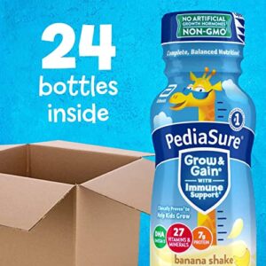 PediaSure Grow & Gain with Immune Support, Kids Protein Shake, 27 Vitamins and Minerals, 7g Protein, Helps Kids Catch Up On Growth, Non-GMO, Gluten-Free, Banana 8-fl-oz Bottle, 24 Count