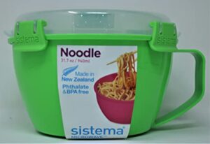 sistema 21109 microwave cookware noodle bowl, 31.7 ounce, color may vary, sold individually.