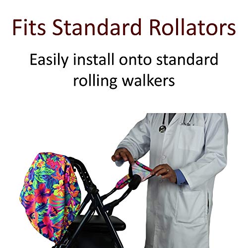 Crutcheze Made in USA Rollator Walker Seat and Backrest Covers | Designer Fashion Accessories (Peacock Feathers)