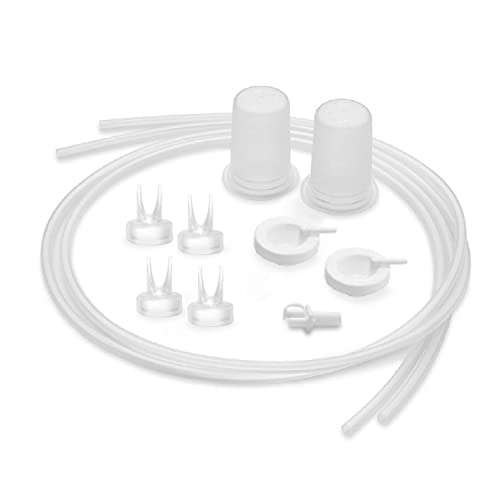 Ameda HygieniKit Spare Parts Kit for Breast Pump, 4 Valves, 2 Silicone Tubing, 2 Silicone Diaphragms, 2 Adapter Caps, 1 Tubing Adapter, Compatible with All Ameda HygieniKit Milk Collection Systems, Maintain Pump Performance, BPA Free DEHP Free