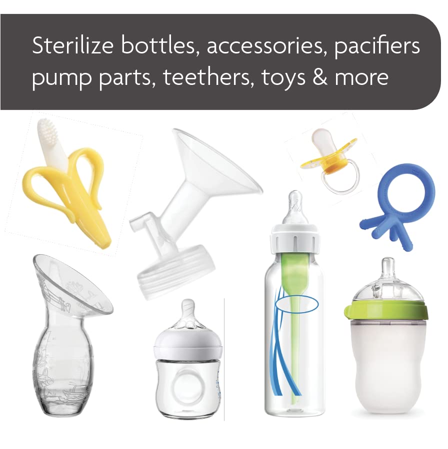 Baby Brezza Baby Bottle Sterilizer and Dryer Machine – Electric Steam Sterilization - Universal Fit - Pacifiers, Glass, Plastic, and Newborn Feeding Bottles