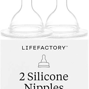 Lifefactory Stage 2 Silicone Nipples, 3-6 Months, 2-Pack by Lifefactory