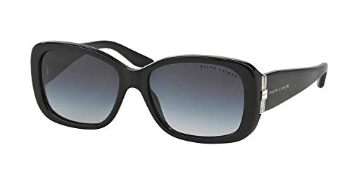 Ralph by Ralph Lauren Women's RL8127B Rectangular Sunglasses, Black/Grey Gradient, 55 mm