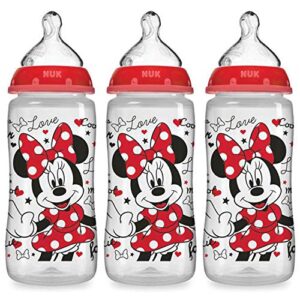 nuk disney baby bottle, minnie mouse, 3 count (pack of 1)