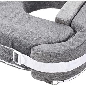 My Brest Friend Nursing Pillow for Twins | Ergonomic Breastfeeding Pillows | Supports Both Mom and Babies | Breastfeeding Essentials | Handy Side Pocket, Double Straps & Removable Cover, Dark Grey