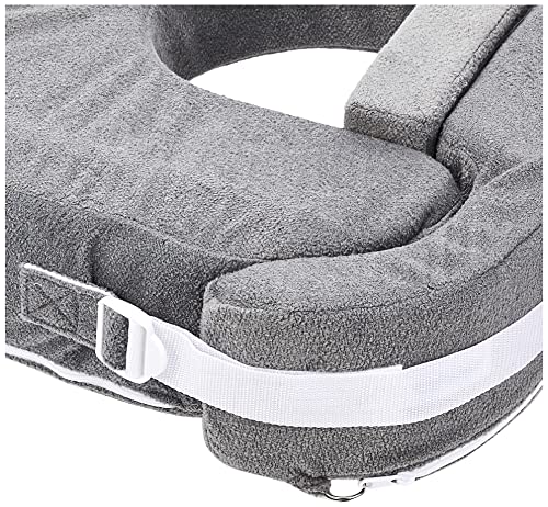 My Brest Friend Nursing Pillow for Twins | Ergonomic Breastfeeding Pillows | Supports Both Mom and Babies | Breastfeeding Essentials | Handy Side Pocket, Double Straps & Removable Cover, Dark Grey