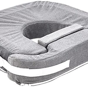 My Brest Friend Nursing Pillow for Twins | Ergonomic Breastfeeding Pillows | Supports Both Mom and Babies | Breastfeeding Essentials | Handy Side Pocket, Double Straps & Removable Cover, Dark Grey