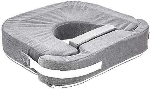 My Brest Friend Nursing Pillow for Twins | Ergonomic Breastfeeding Pillows | Supports Both Mom and Babies | Breastfeeding Essentials | Handy Side Pocket, Double Straps & Removable Cover, Dark Grey