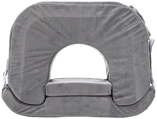 My Brest Friend Nursing Pillow for Twins | Ergonomic Breastfeeding Pillows | Supports Both Mom and Babies | Breastfeeding Essentials | Handy Side Pocket, Double Straps & Removable Cover, Dark Grey