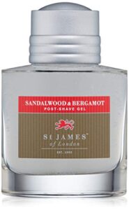 st james of london sandalwood & bergamot post shave gel, 3.4 fl oz