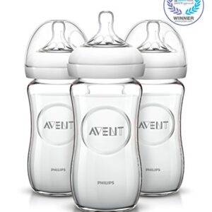 Philips AVENT Natural Glass Bottle, 8 Ounce (Pack of 3)