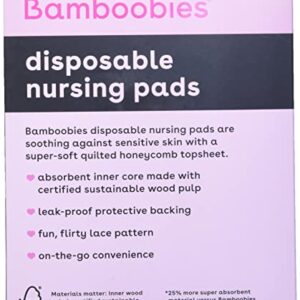 Bamboobies Disposable Nursing Pads for Breastfeeding & Sensitive Skin, Super-Absorbent Milk Proof Pads, Perfect Baby Shower Gifts, 60 Count