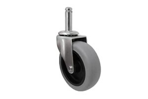 shepherd hardware 9807 3-inch swivel stem caster, rubber wheel, 7/16-inch stem diameter, 175-lb load capacity