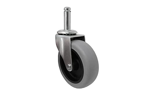 Shepherd Hardware 9807 3-Inch Swivel Stem Caster, Rubber Wheel, 7/16-Inch Stem Diameter, 175-lb Load Capacity