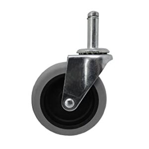 Shepherd Hardware 9807 3-Inch Swivel Stem Caster, Rubber Wheel, 7/16-Inch Stem Diameter, 175-lb Load Capacity