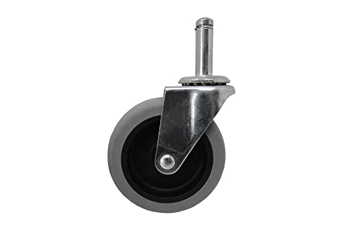 Shepherd Hardware 9807 3-Inch Swivel Stem Caster, Rubber Wheel, 7/16-Inch Stem Diameter, 175-lb Load Capacity